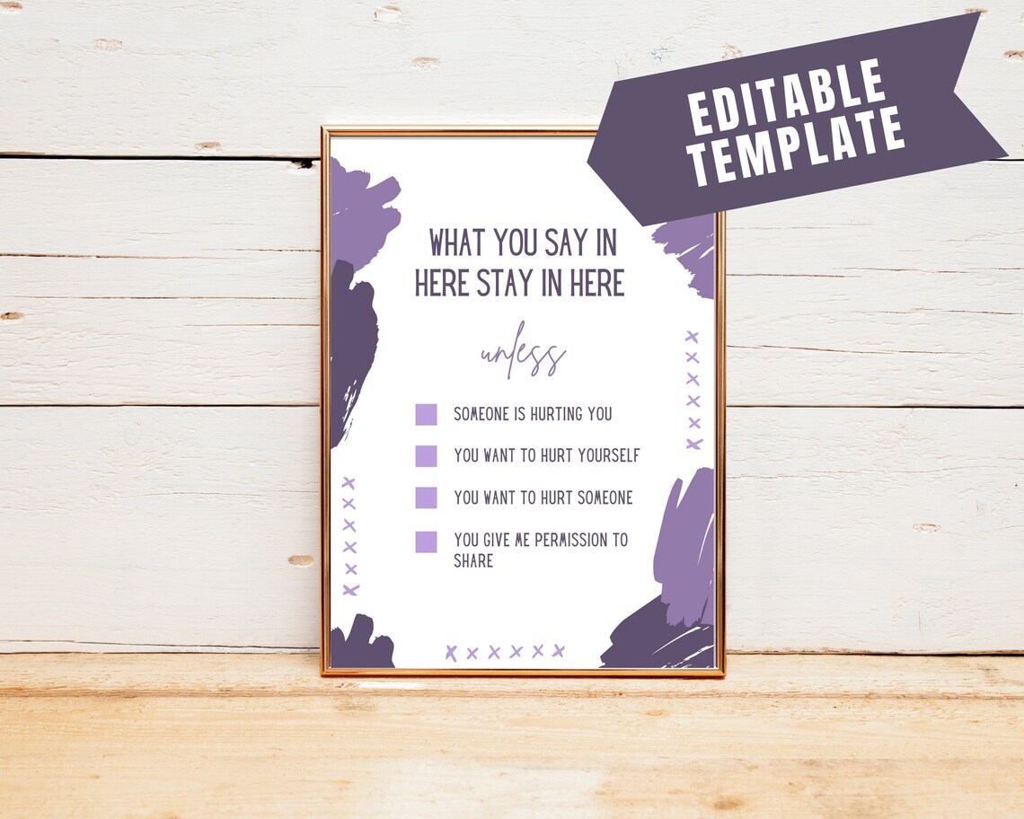 Editable Confidentiality Sign Counseling Office Sign What - Etsy