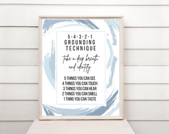 5-4-3-2-1 Grounding Technique Mindfulness (Download Now) - Etsy