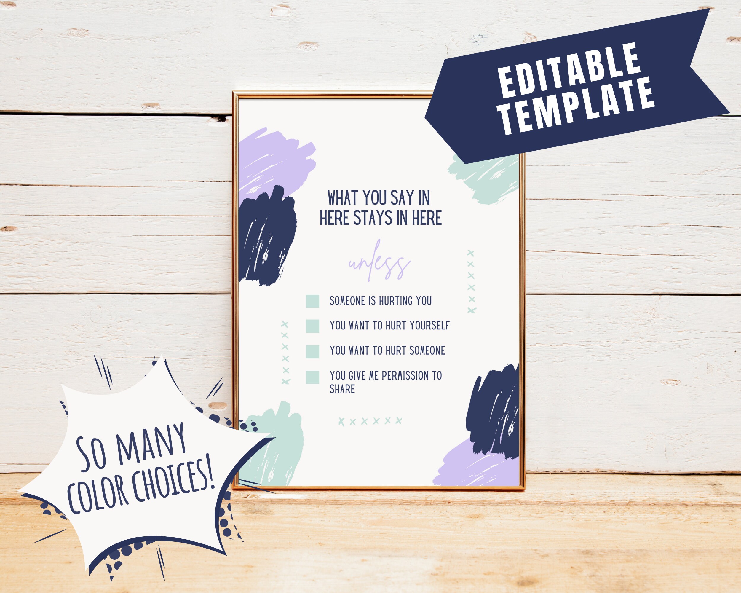 Editable Confidentiality Sign Counseling Office Sign What - Etsy