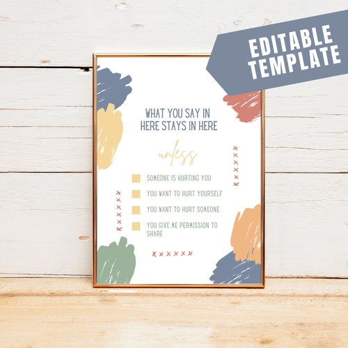 Editable Confidentiality Sign Counseling Office Sign What | Etsy