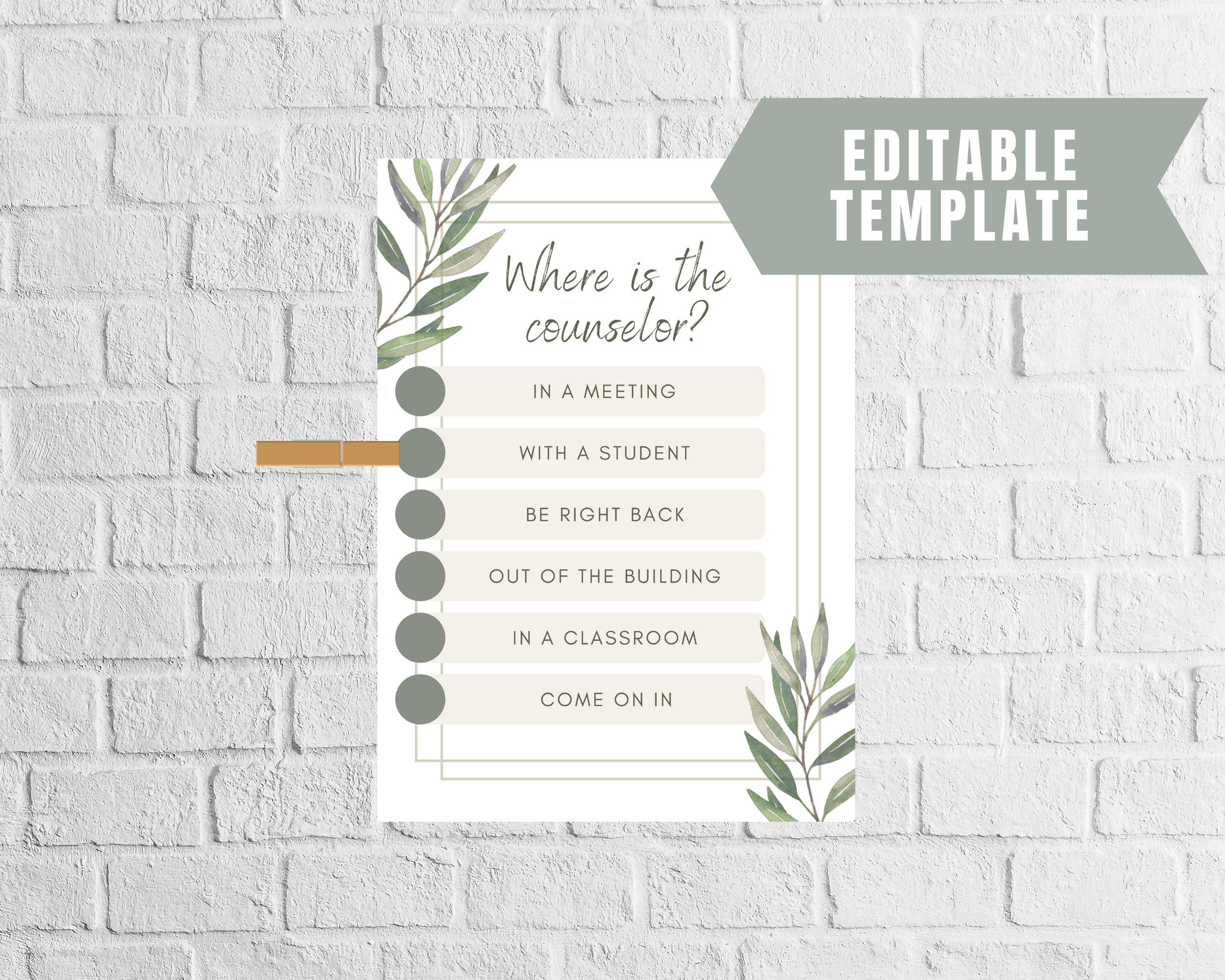 Where is the Counselor Sign, Editable, Counseling Office Sign, School ...