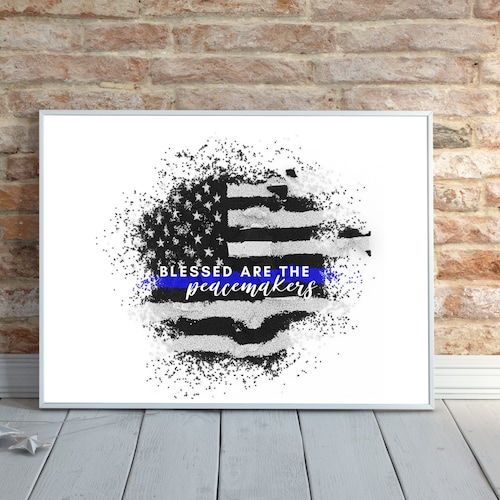 Printable Thin Blue Line Flag Police Officer Police Officer - Etsy