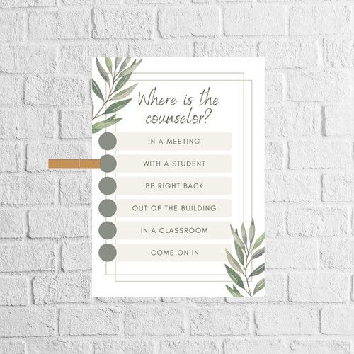 School Counselor Sign Door Office Where is the Hanger for - Etsy