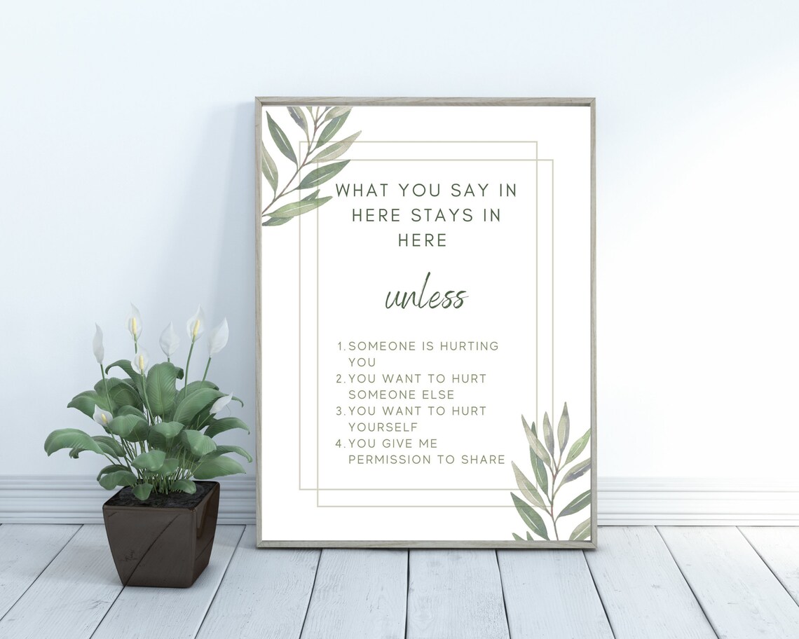 Counseling Office Sign Confidentiality Sign What You Say in - Etsy