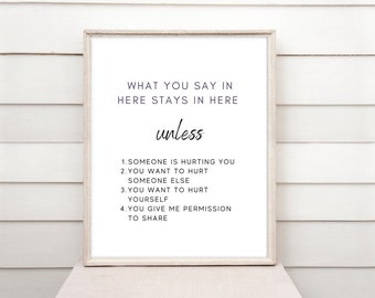 Confidentiality Sign Counseling Office Sign What You Say in | Etsy