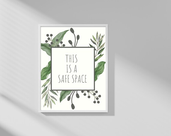 Counseling Print Safe Space Counseling Office Sign | Etsy