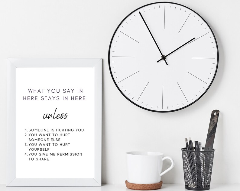Counseling Office Sign Confidentiality Sign What You Say in - Etsy
