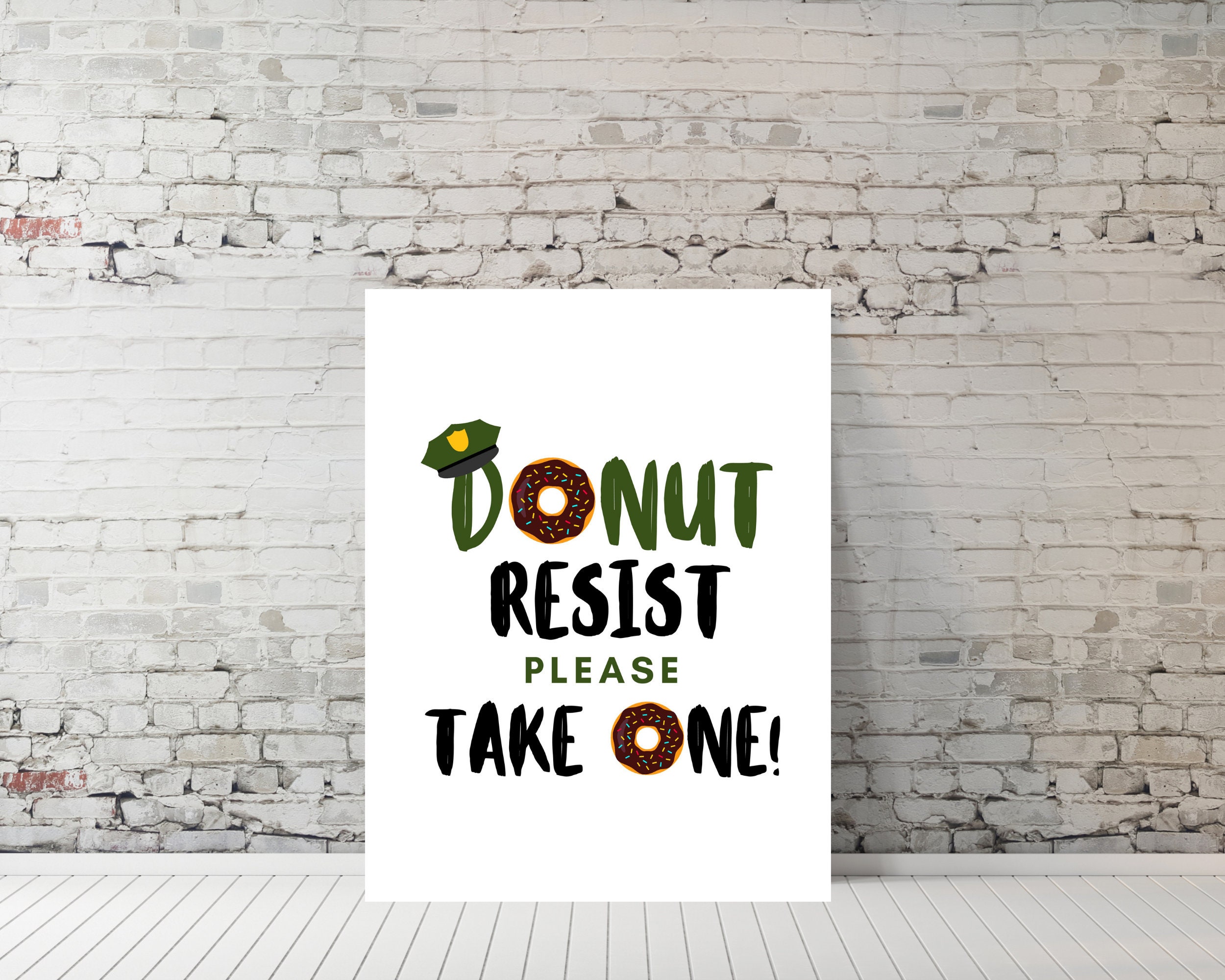 Donut Resist Police Graduation Sign: Sheriff Retirement Party Decor ...