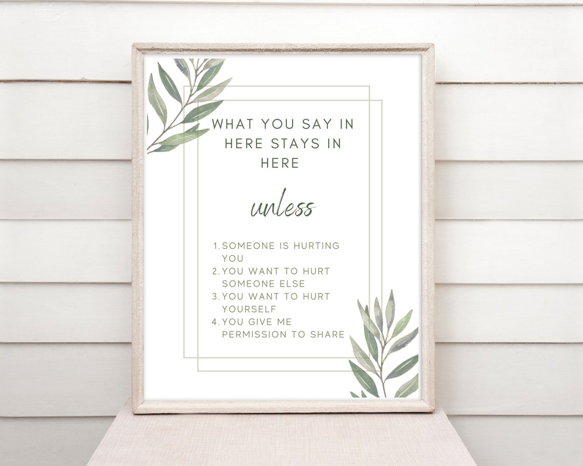 Counseling Office Sign Confidentiality Sign What You Say in - Etsy