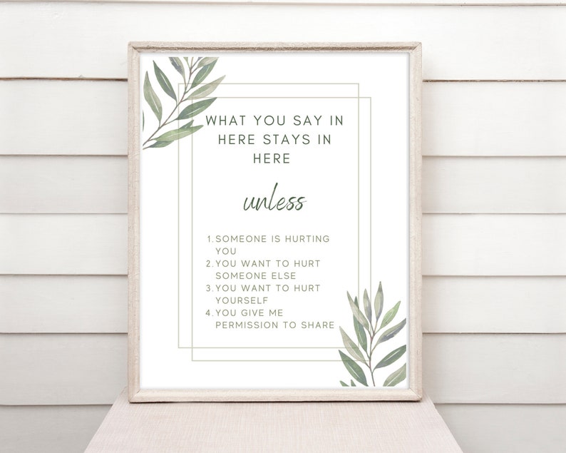 Counseling Office Sign Confidentiality Sign What You Say in - Etsy