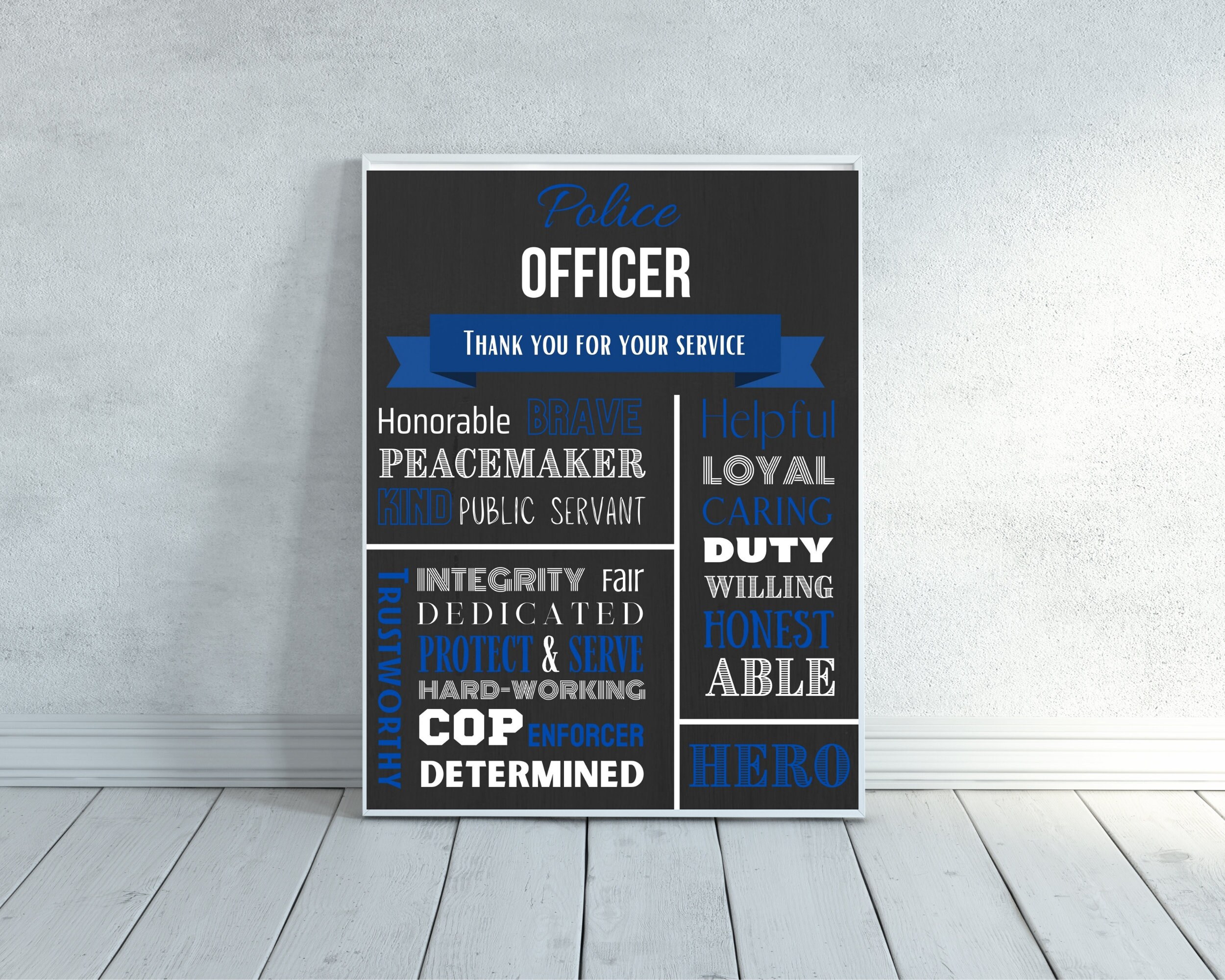 Police Office Print, Police Quote, Thank You for Your Service , Police ...