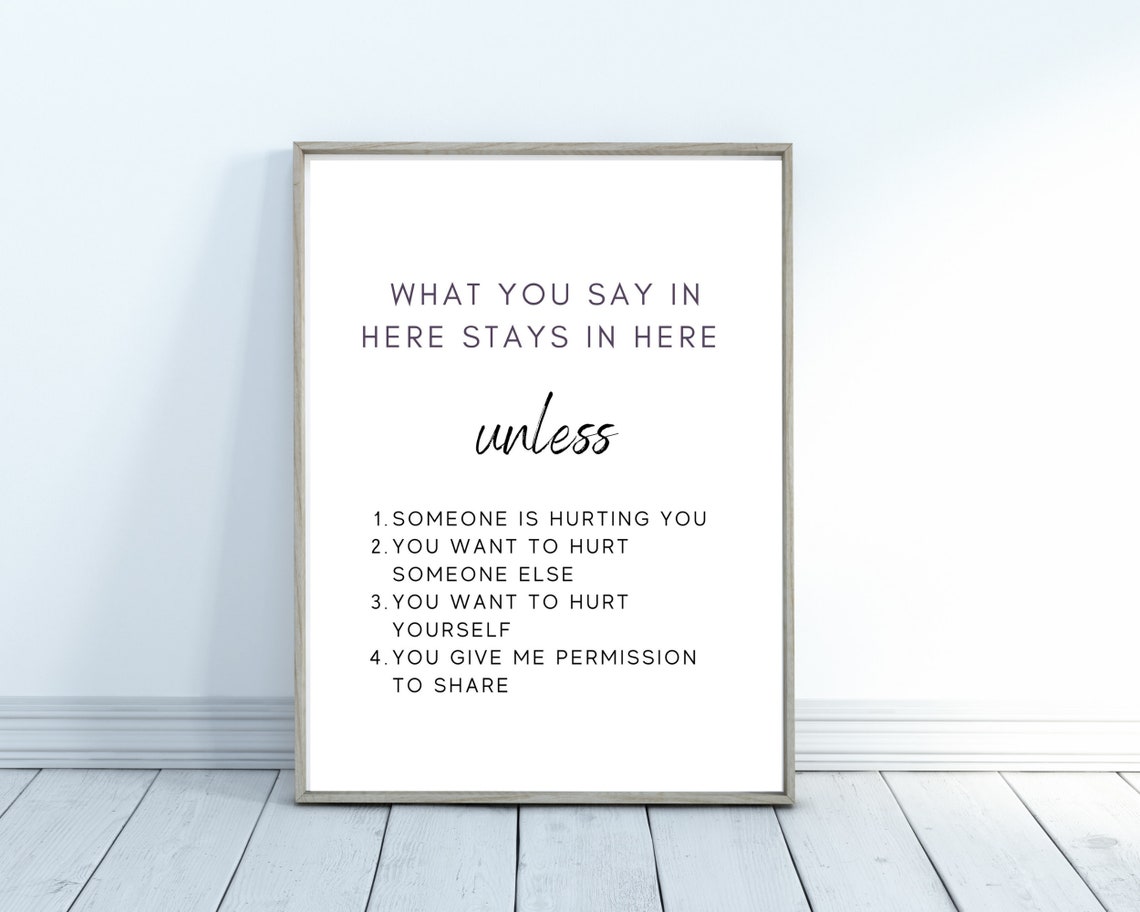 Counseling Office Sign Confidentiality Sign What You Say in - Etsy
