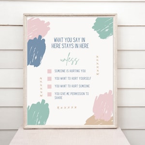 Confidentiality Sign, Counseling Office Sign, What You Say in Here ...
