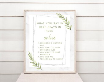 Confidentiality Sign Counseling Office Sign What You Say in | Etsy