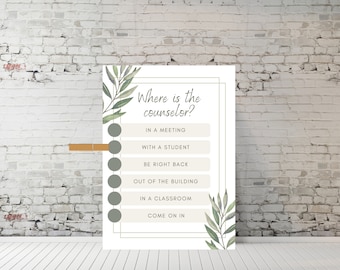 Where is the Counselor Sign, Editable, Counseling Office Sign, School ...