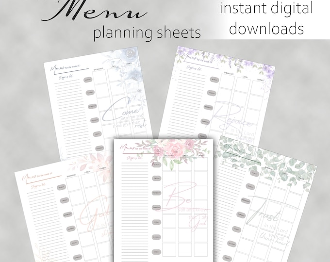 4 Week Menu Plan - Etsy Canada