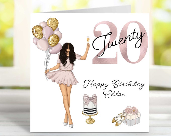 20th Birthday Card for Her Daughter Granddaughter Niece Goddaughter Age ...