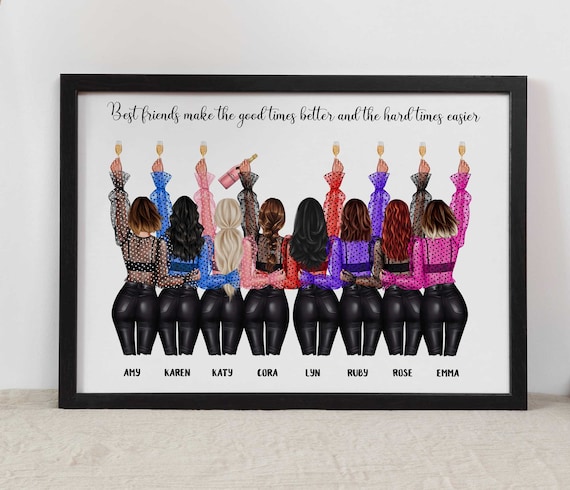 Best Friends Print 8 Girlfriends Bestie Gifts Friendship | Etsy