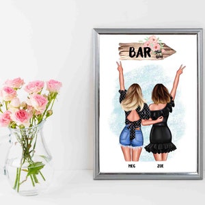 Best Friend Print - Bestie Print - Best Friend Gift Personalised ...