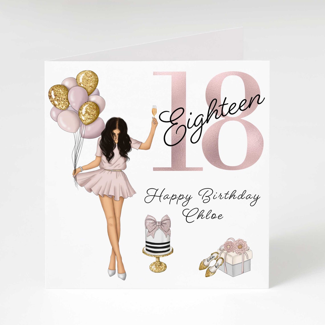 18th Birthday card for her Personalised Birthday Card | Etsy
