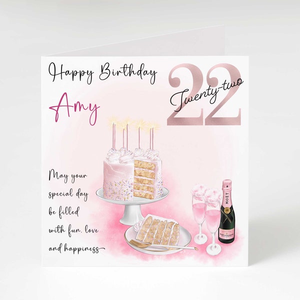 22nd Birthday Card - Etsy UK