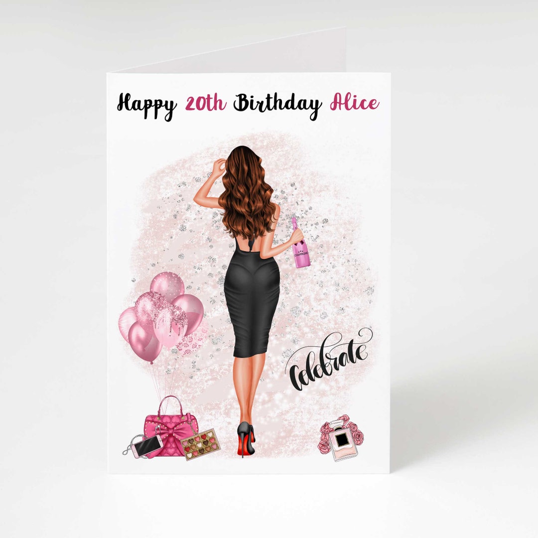 20th Birthday Card, 20th Birthday Card, Personalised Birthday Card for ...