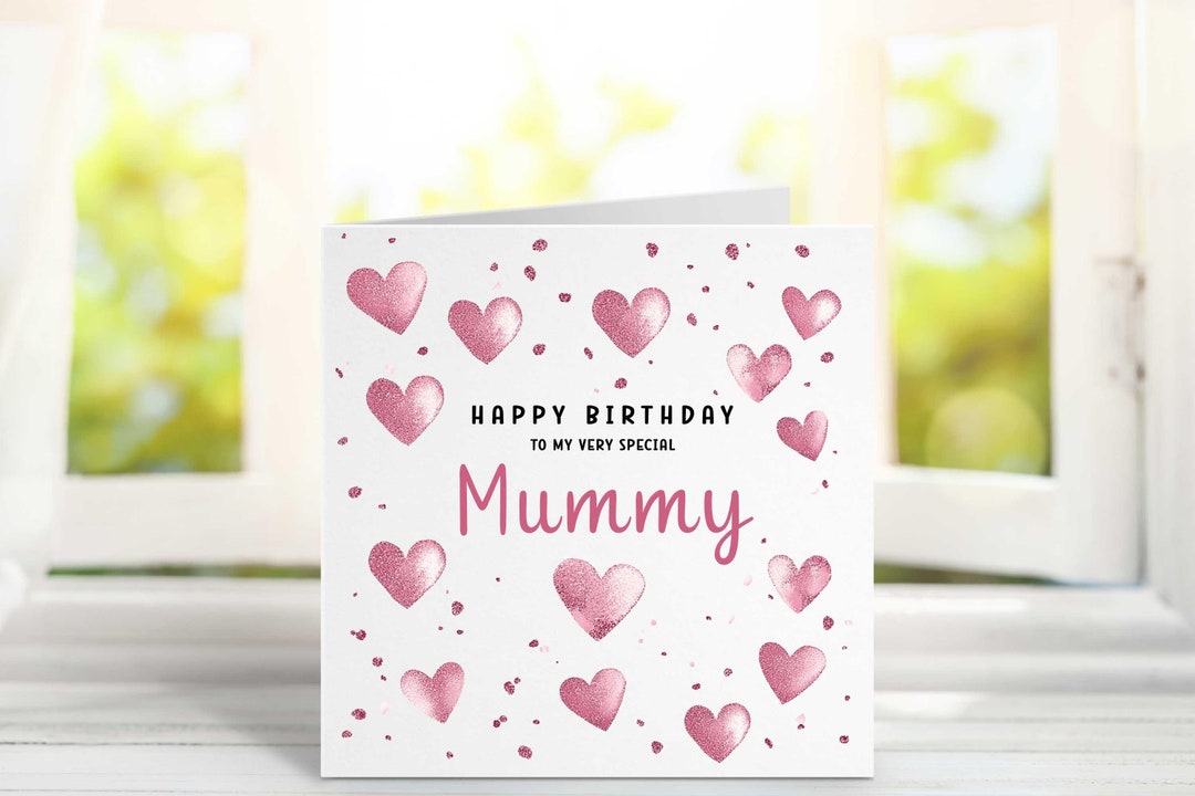 Birthday Card for Mummy, Special Mummy Card, Happy Birthday Mummy, Pink ...