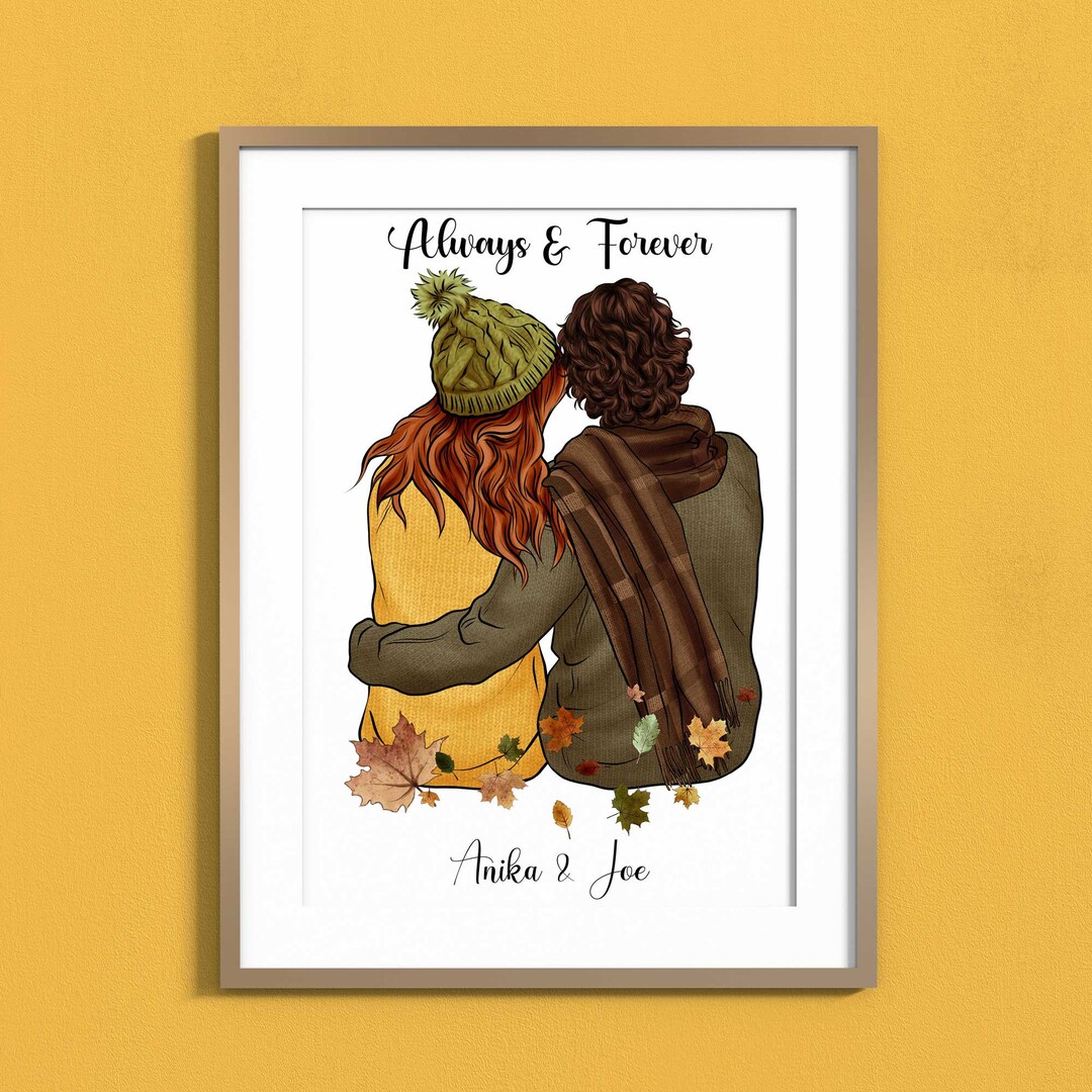 Couple Print, Couples Gift, Personalised Print, Girlfriend, Boyfriend ...