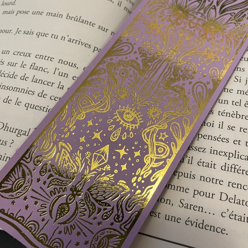 Fantasy Gold Foil Bookmark Magical Whimsical Art Tarot - Etsy