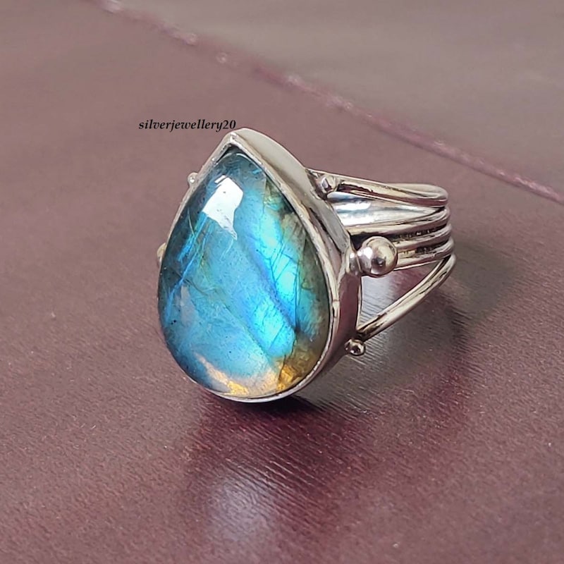 Labradorite Engagement Ring - Etsy