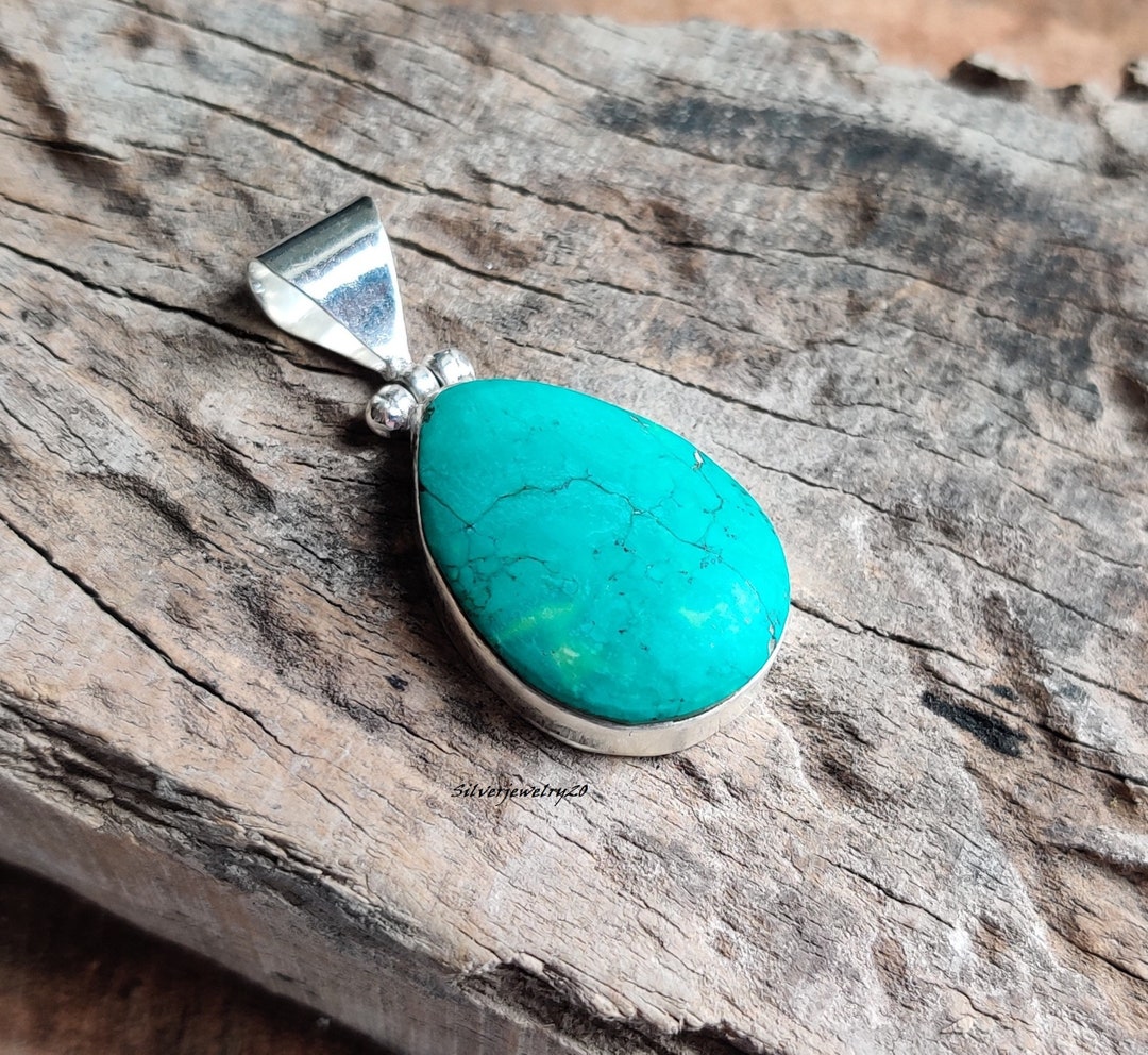 Natural Turquoise Pendant , 925 Sterling Silver Pendant ,gemstone ...