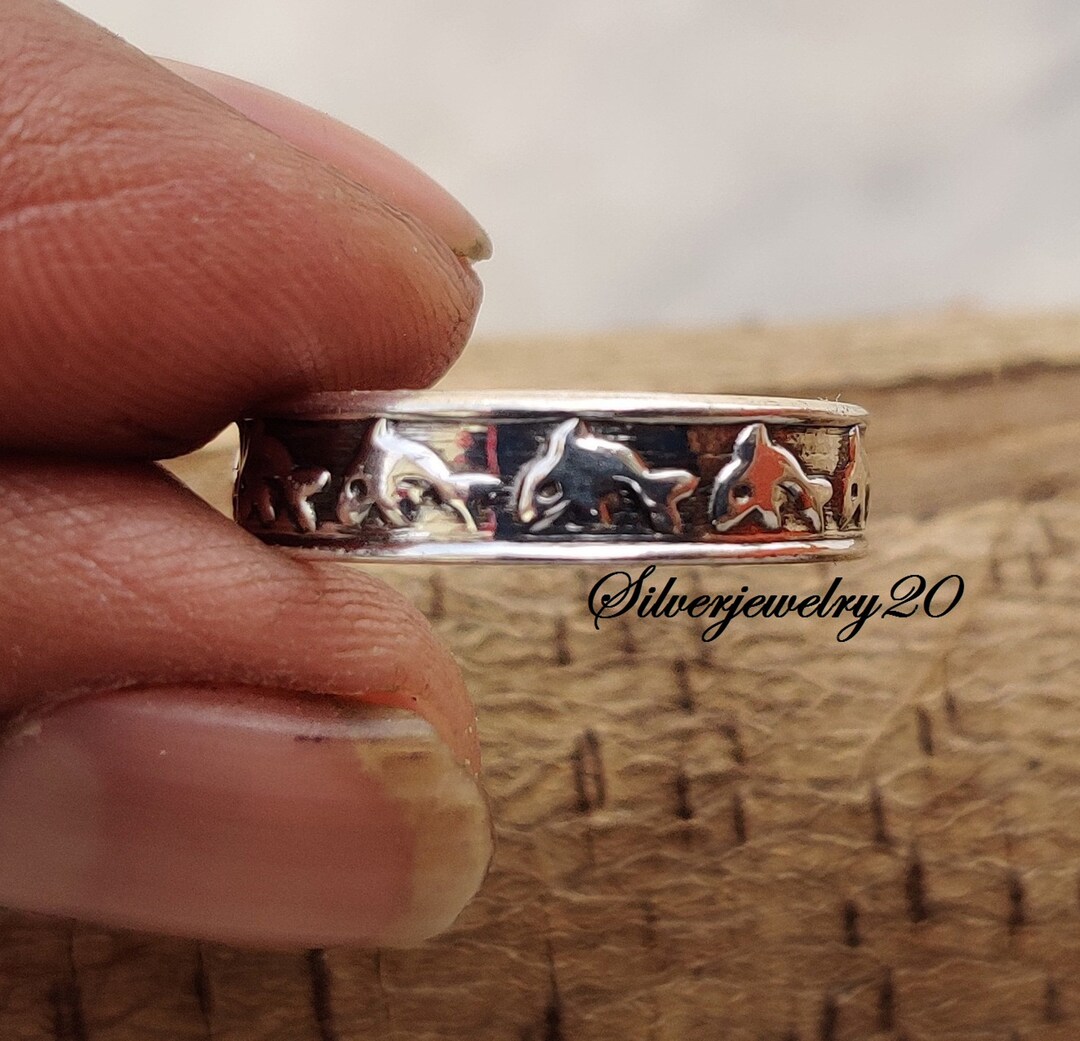 Dolphin Sterling Silver Band Ring – Wedding Jewelry - Etsy
