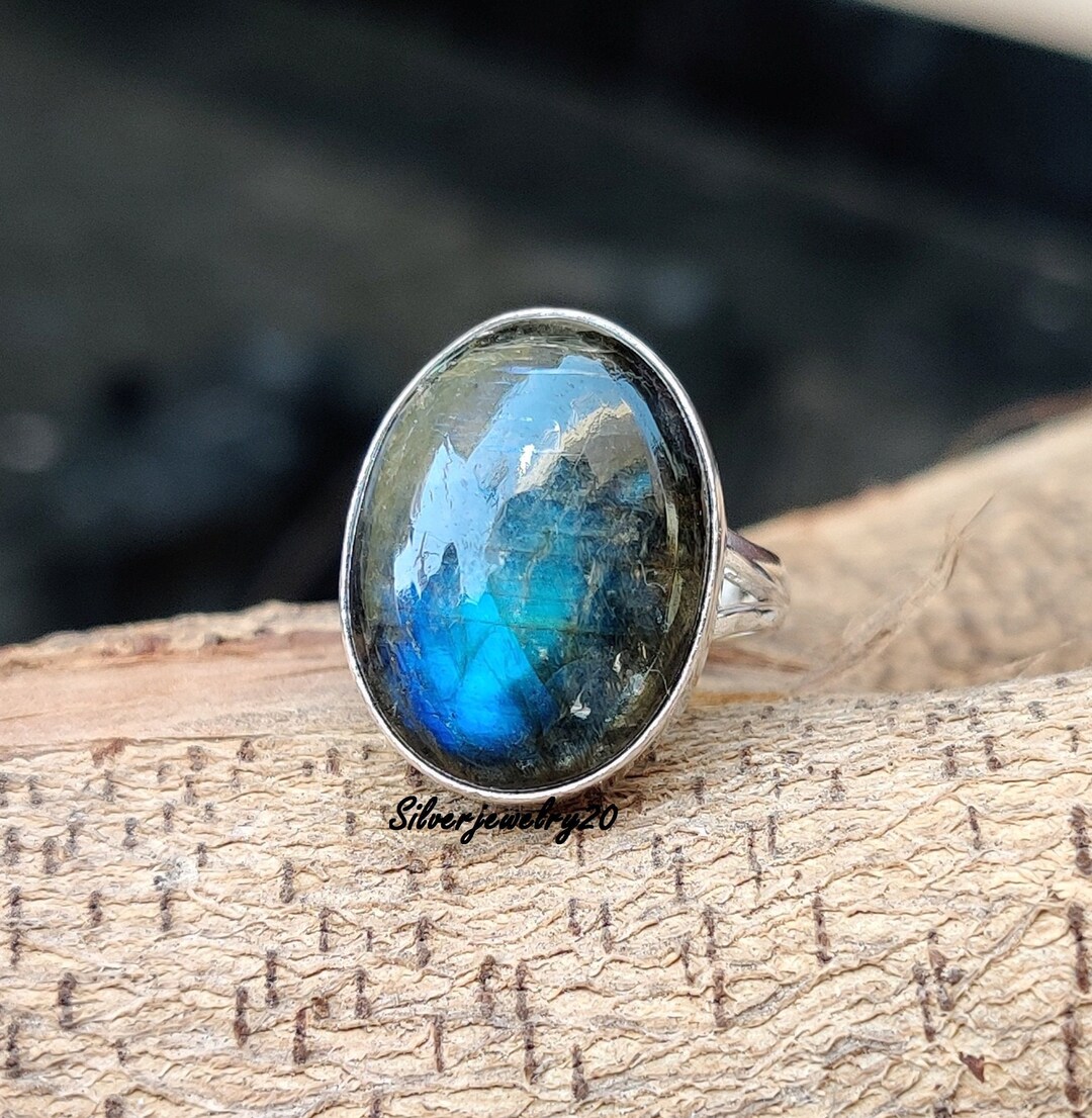 Labradorite Ring, Silver Band Ring, 925 Silver Ring, Handmade Ring ...