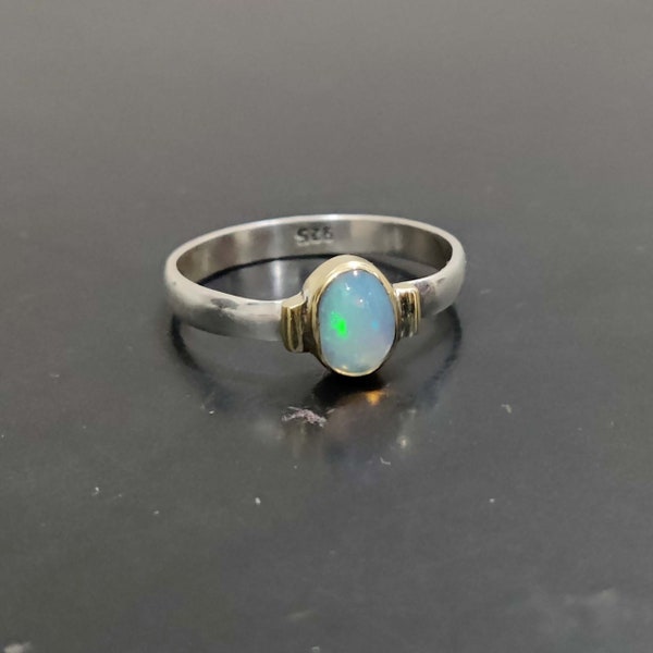 Silver Opal Ring - Etsy