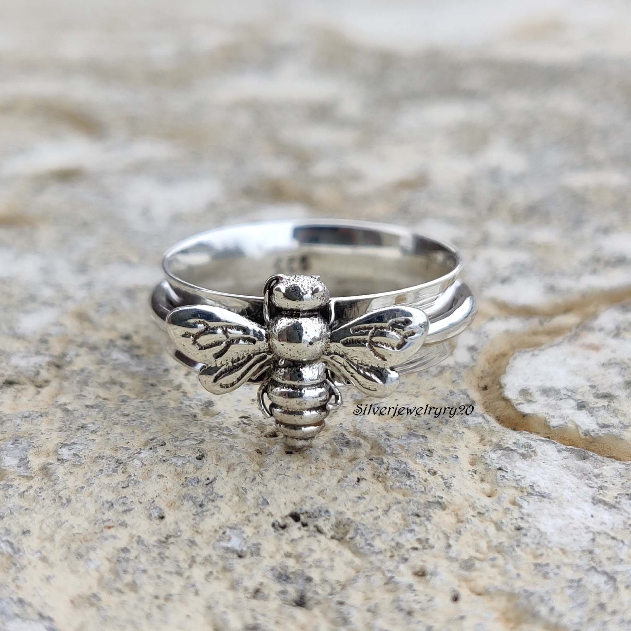 Honey Bee Spinner Ring 925 Sterling Silver Ring Handmade | Etsy