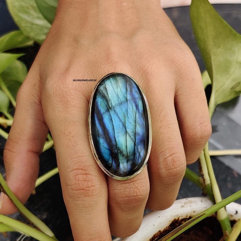 Blue Crystal Ring Women - Etsy