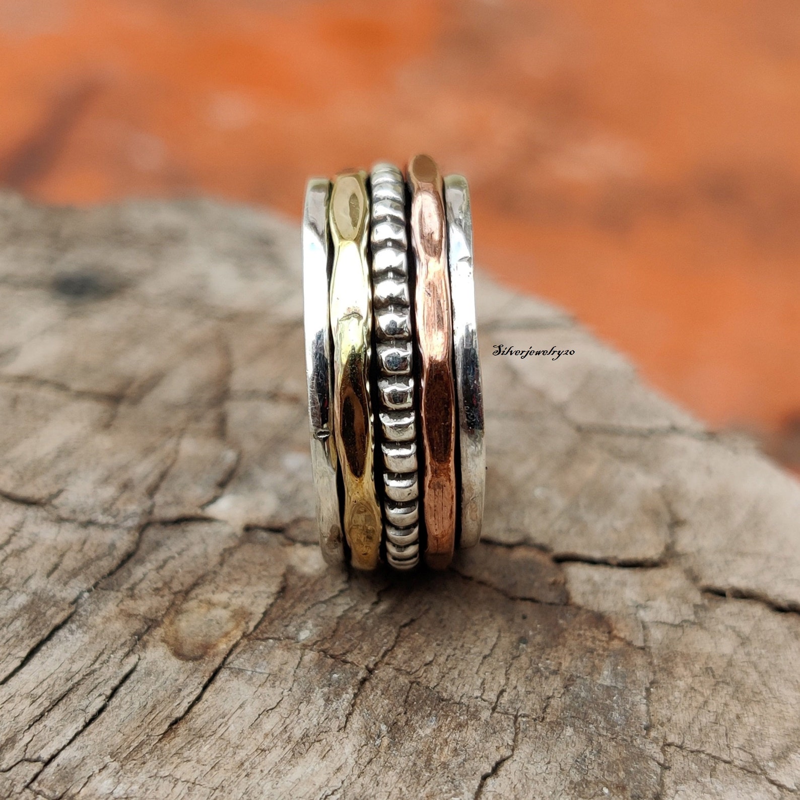 925 Sterling Silver Spinner Ring for Women Meditation Ring | Etsy