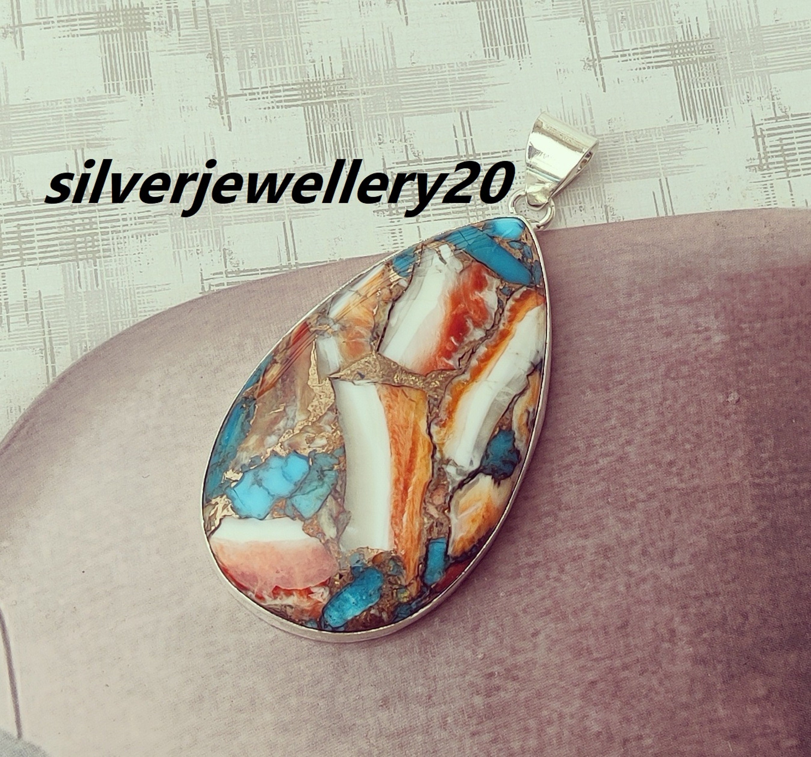 Spiny Oyster Copper Turquoise Gemstone 925 Sterling Silver - Etsy