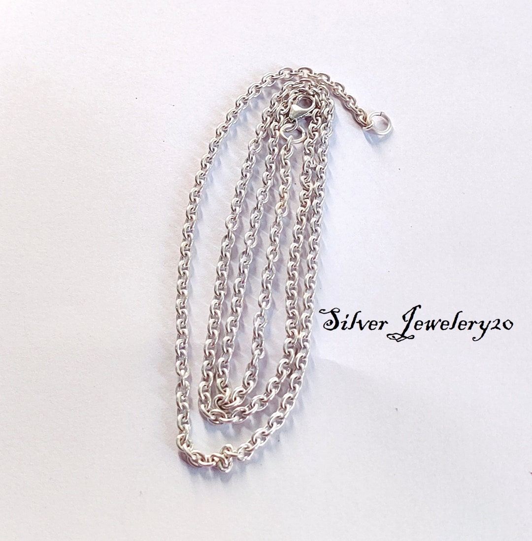 Solid Sterling Silver Chain, Cable Chain, Jewelry Chain, Chain Necklace ...