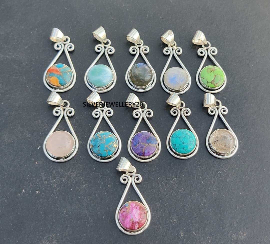 Beautiful Multi Color Pendant Oyster Gemstone Pendant Lot, Bulk Necklace Jewelry, Pendants Lot ...