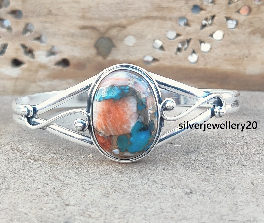 Oyster Copper Turquoise Bangle Dual Wire Cuffed Bracelet - Etsy UK