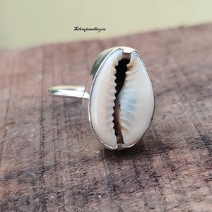 Cowrie Shell Ring 925 Sterling Silver Ring, Handmade Ring, Natural ...