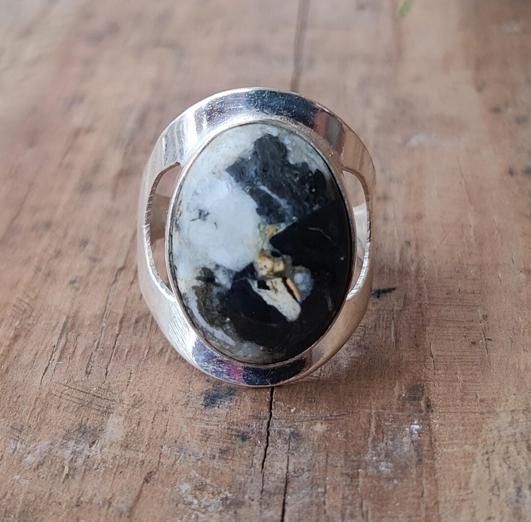 Buffalo Jasper Ring, 925 Sterling Silver Bezel Setting, Handmade Boho ...