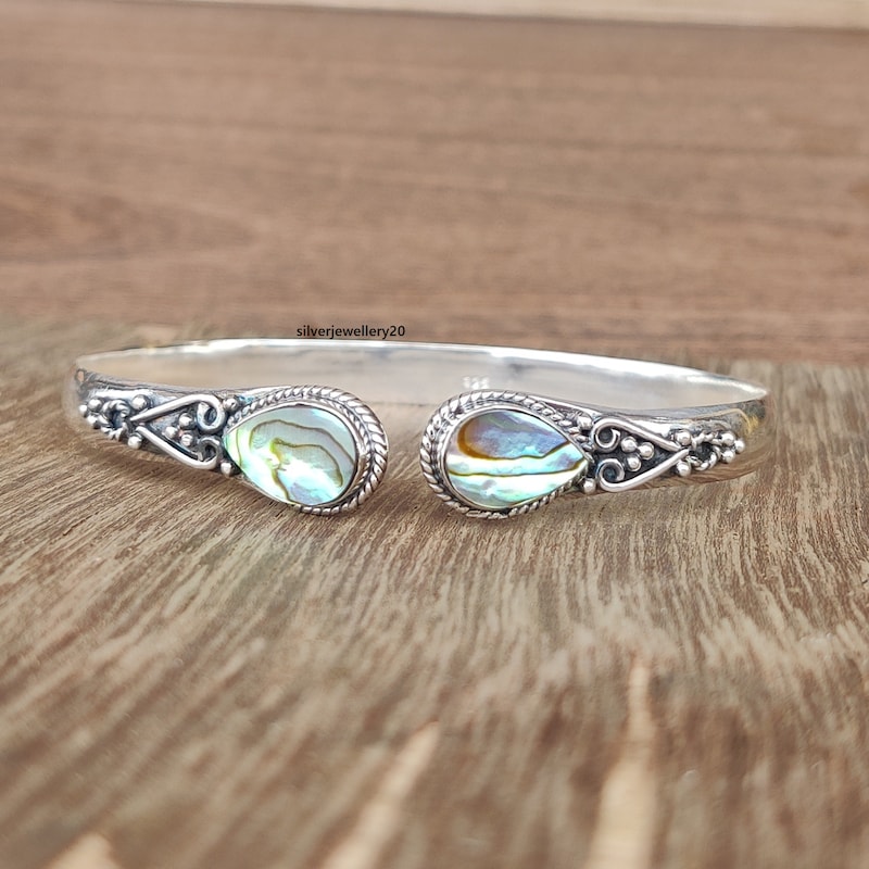 Abalone Cuff Bracelet 925 - Etsy