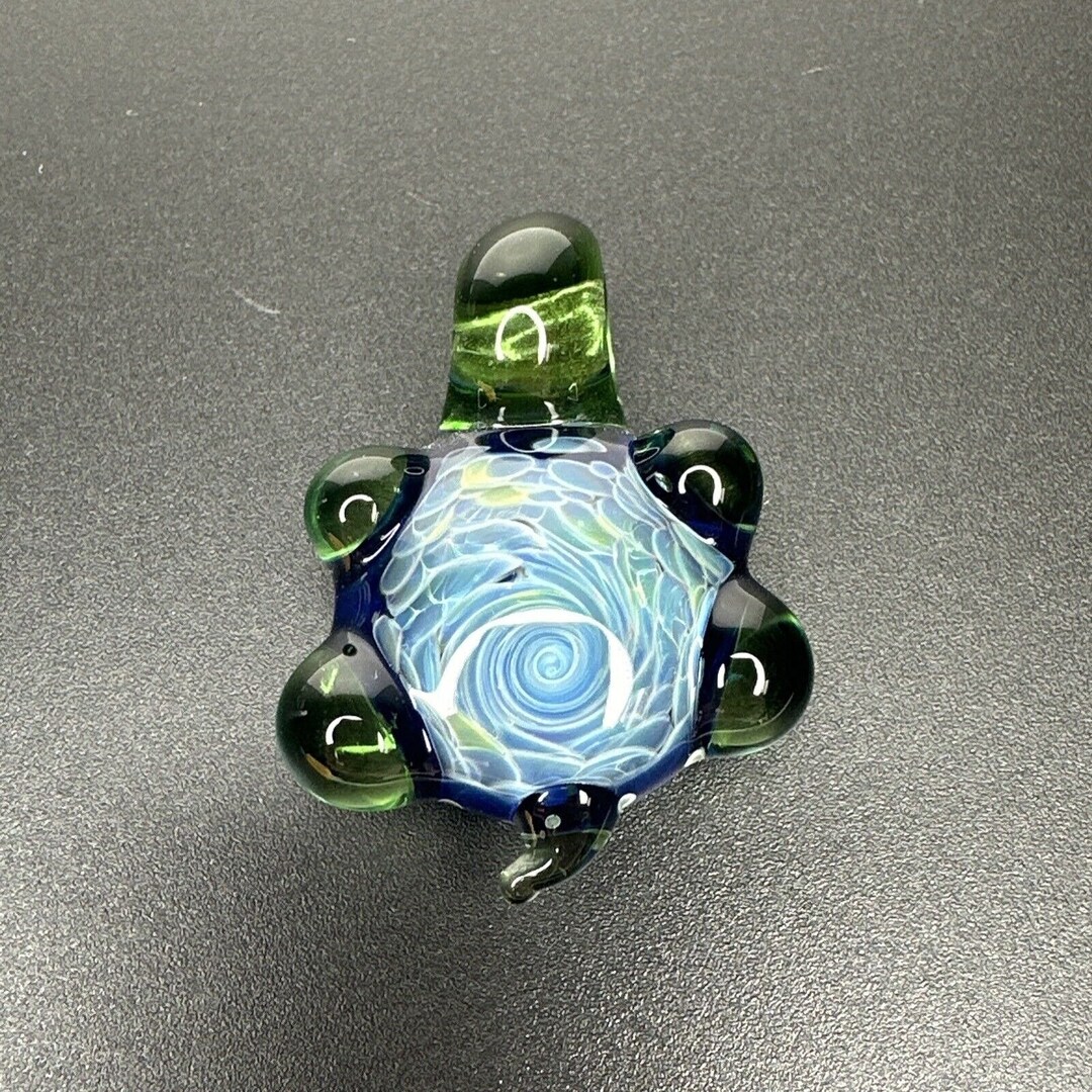 Handmade Art Glass Sea Turtle Vortex Pendant Handblown Boro Focal Bead ...