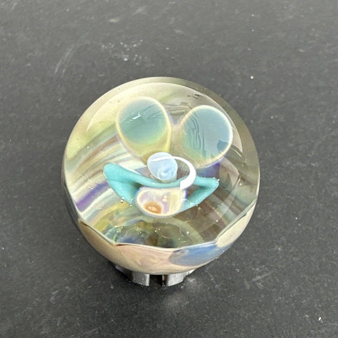 Handmade Contemporary Art Glass Marble 1.14" Face Implosion W/ Hidden ...