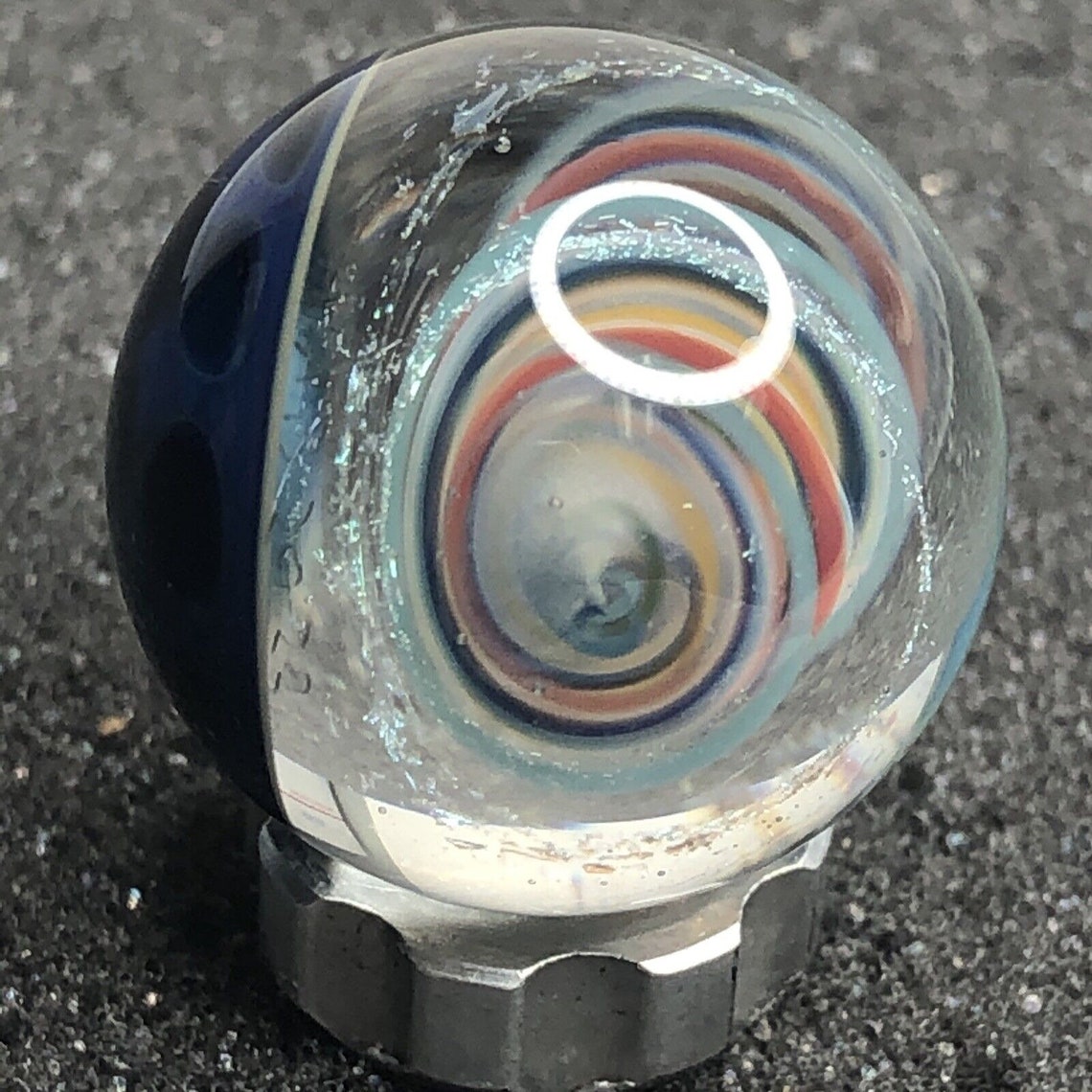 Handmade Contemporary Glass Art Marble .92 Rainbow Spiral - Etsy