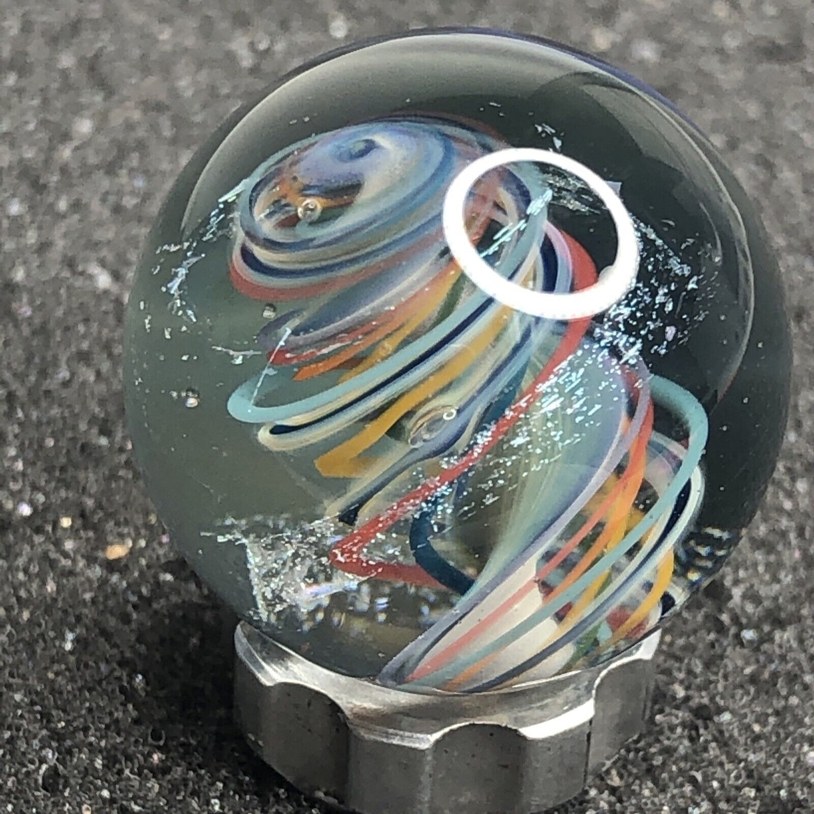 Handmade Contemporary Glass Art Marble .92 Rainbow Spiral - Etsy