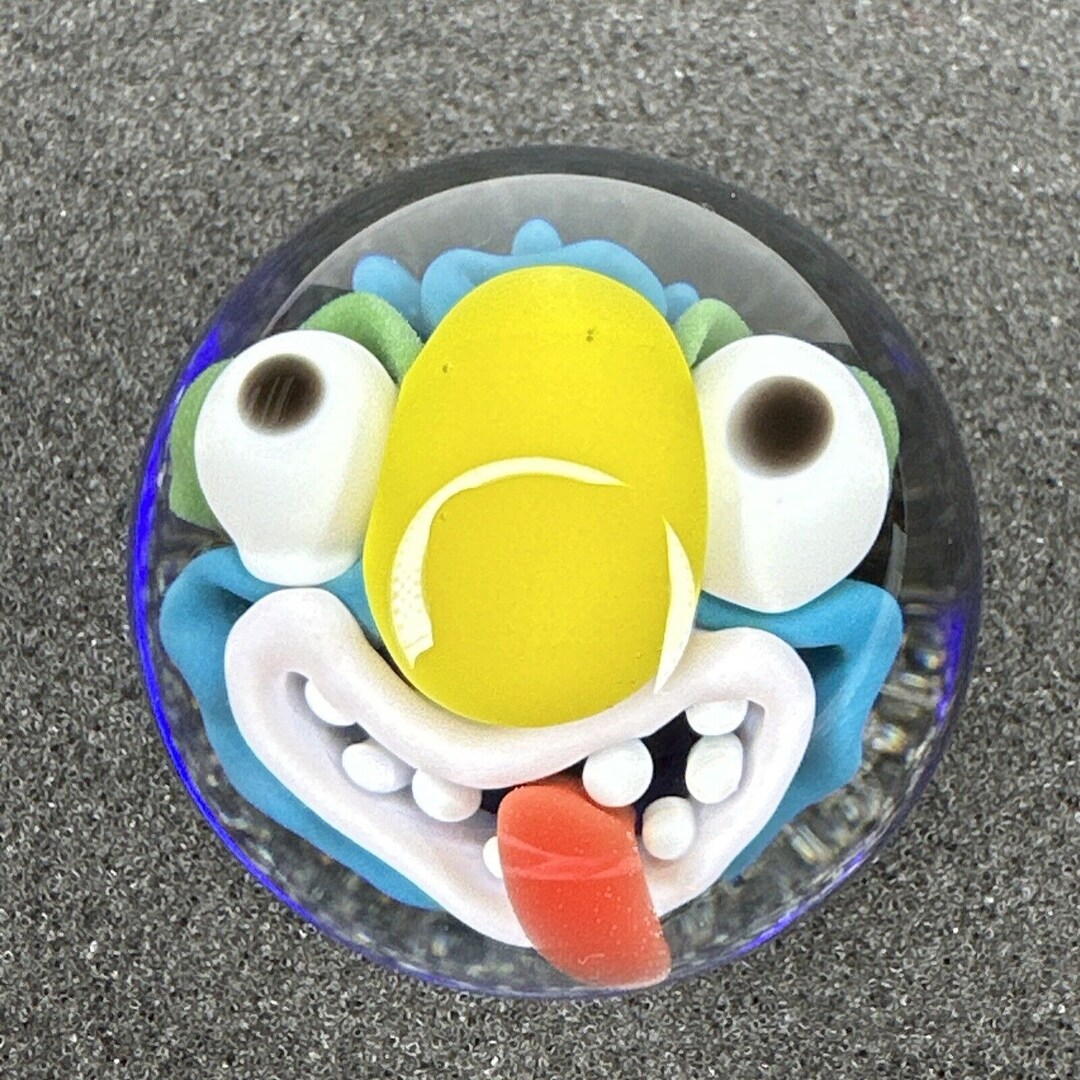 Handmade Contemporary Art Glass Marble 1.22 Monster Face - Etsy