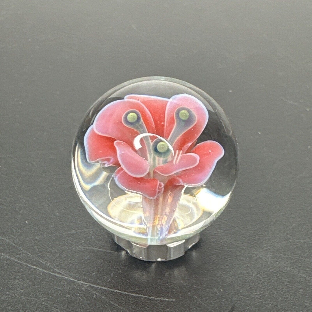 Contemporary Art Glass Marble .99 Flower Implosion MIB, Handmade ...